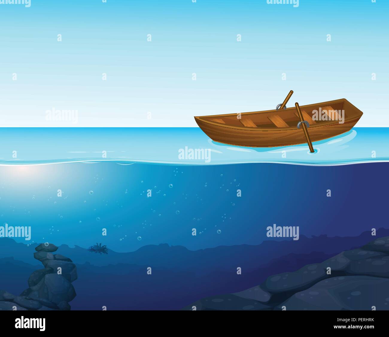 Boat sailing on a river Stock Vector Images - Alamy