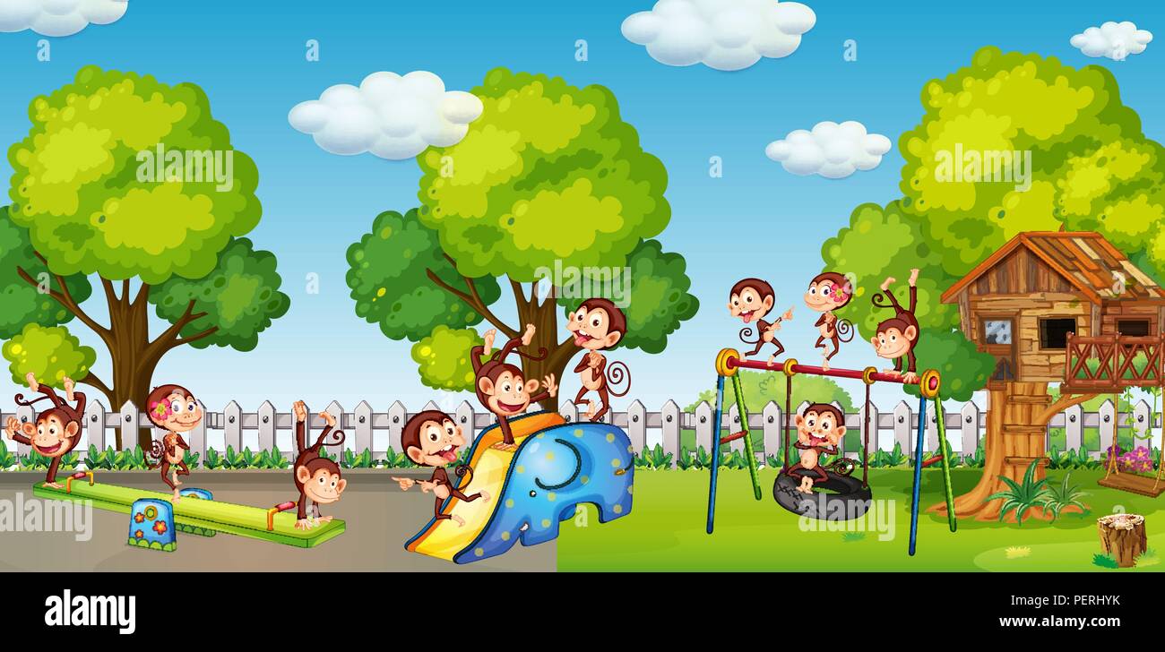 Slide playground group Stock Vector Images - Alamy