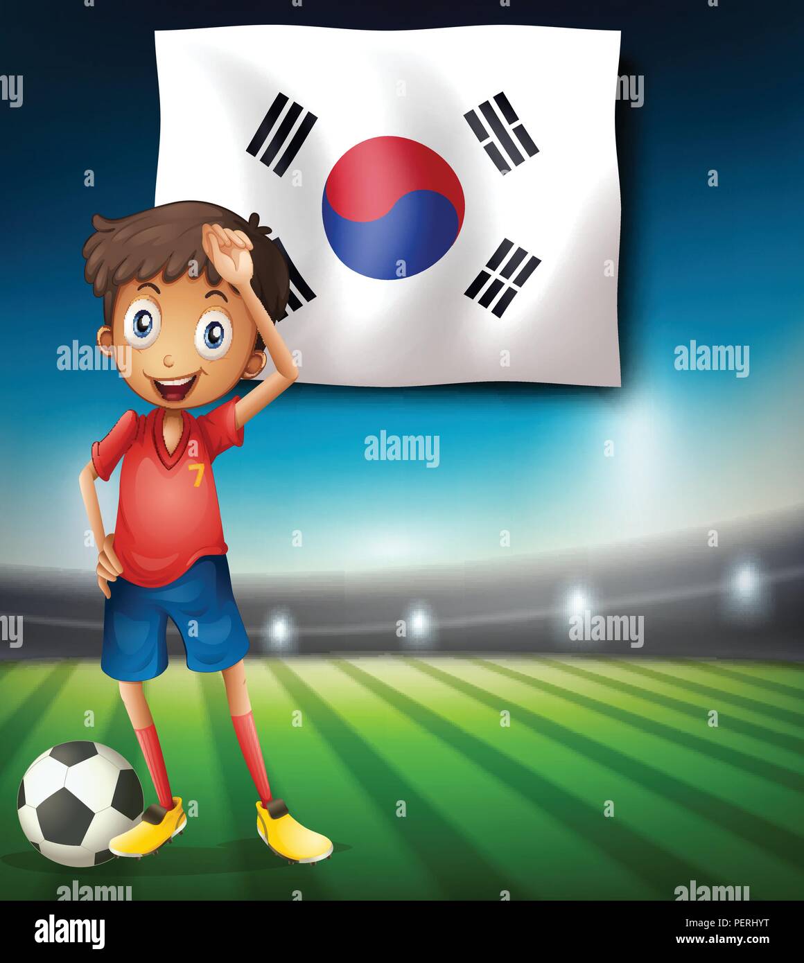 A South Korea soccer player illustration Stock Vector Image & Art - Alamy