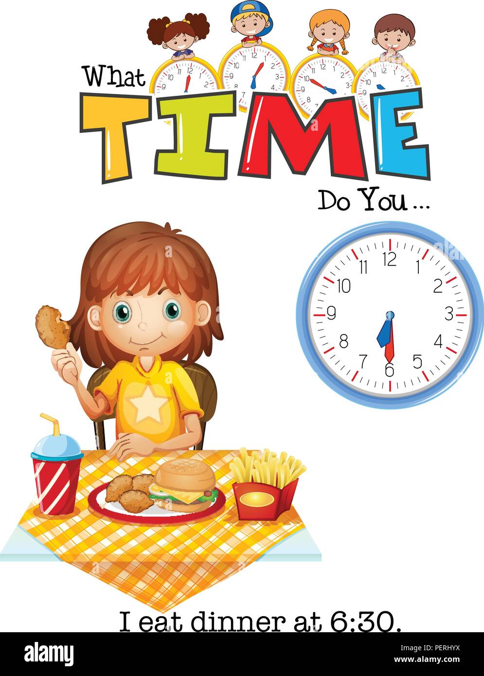 6 oclock Stock Vector Images - Alamy
