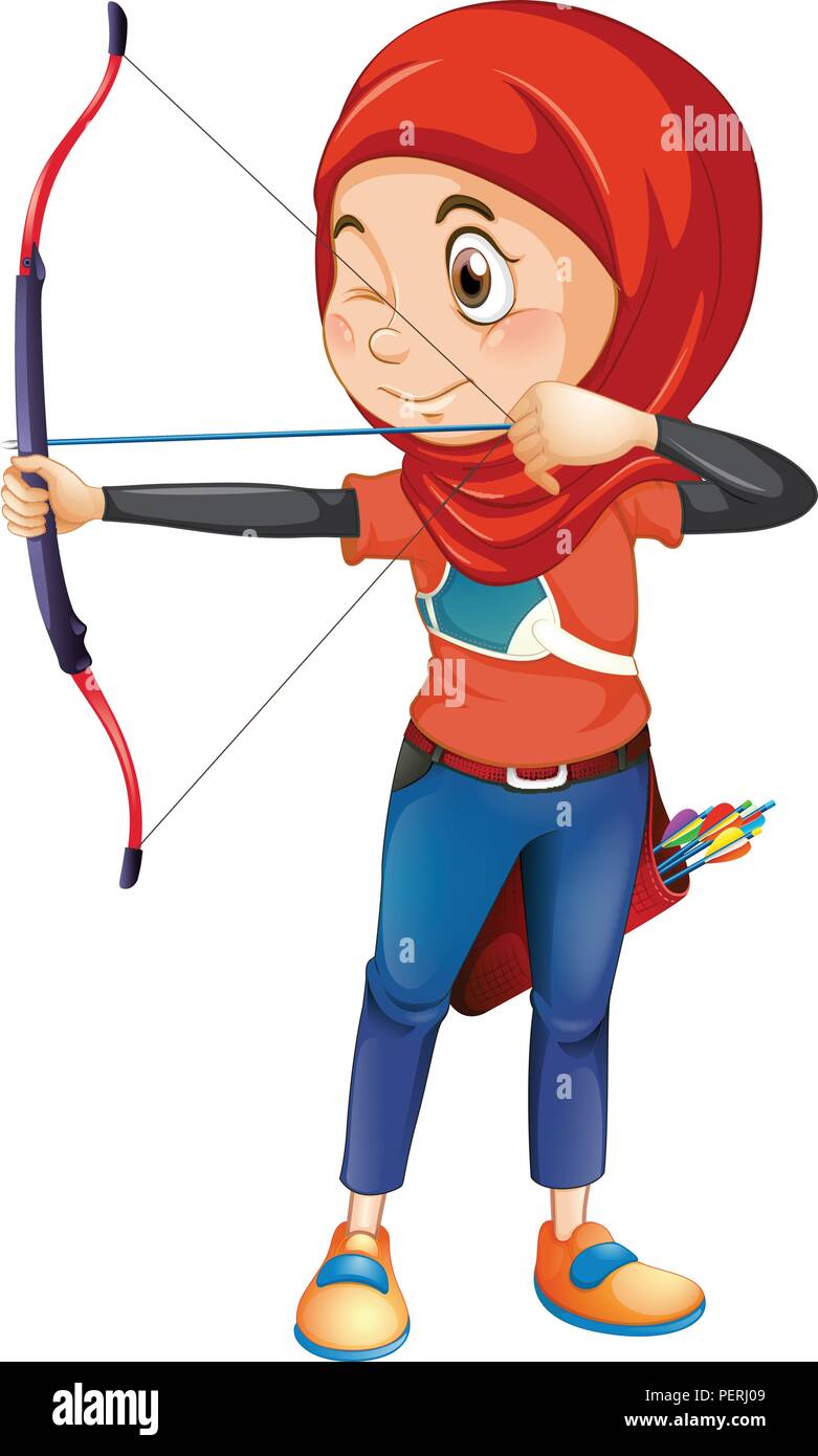 A muslim archery on whiye background illustration Stock Vector Image ...