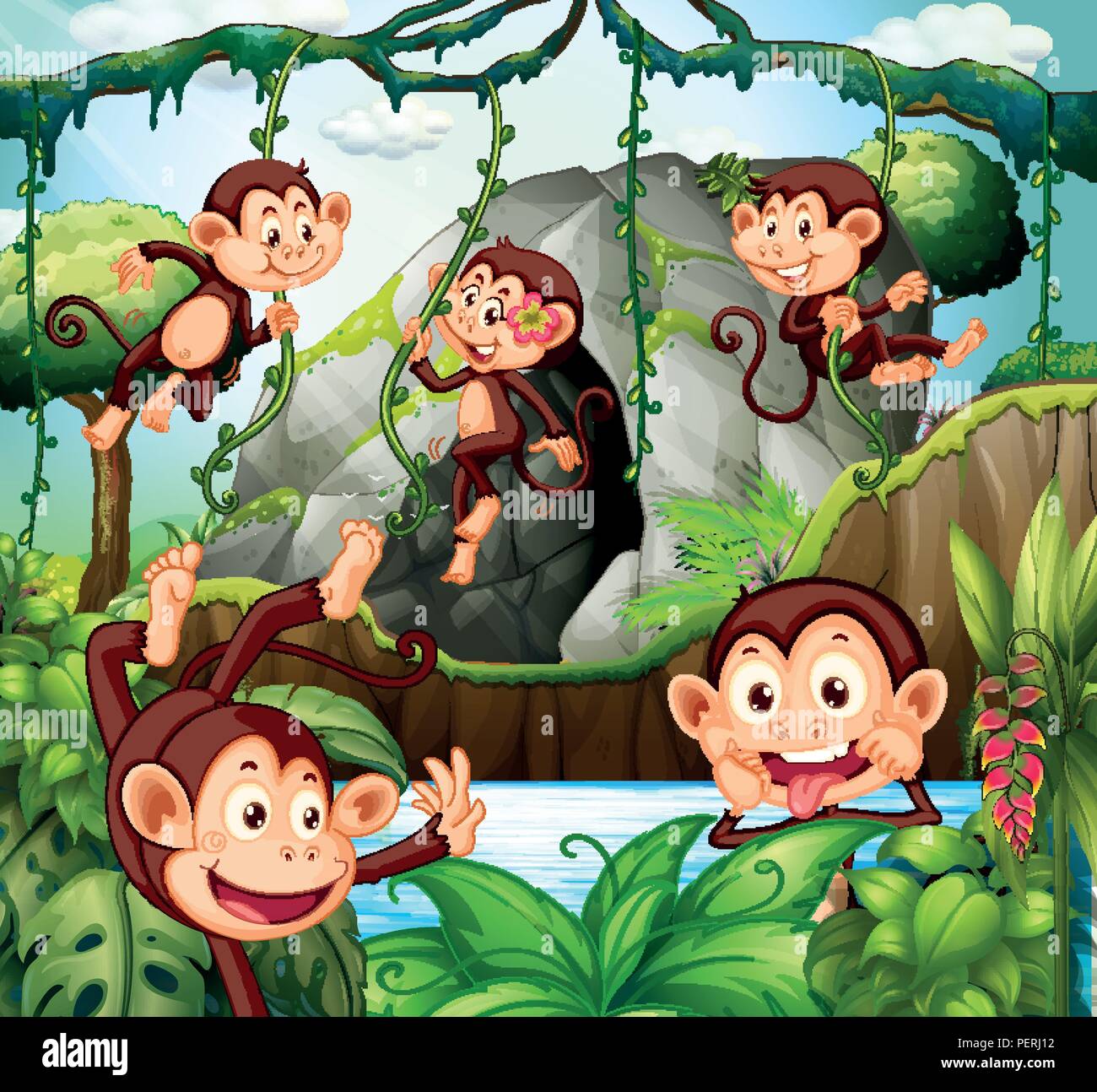 Monkey Cartoon Stock Photos & Monkey Cartoon Stock Images - Alamy