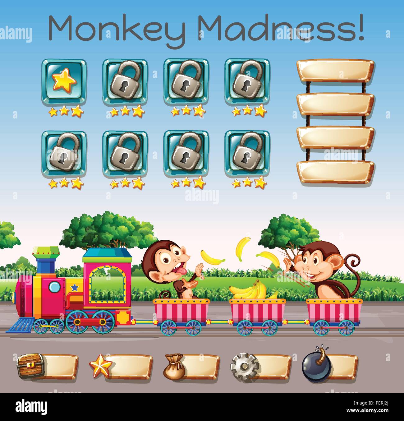 A monkey madness game template illustration Stock Vector Image & Art ...