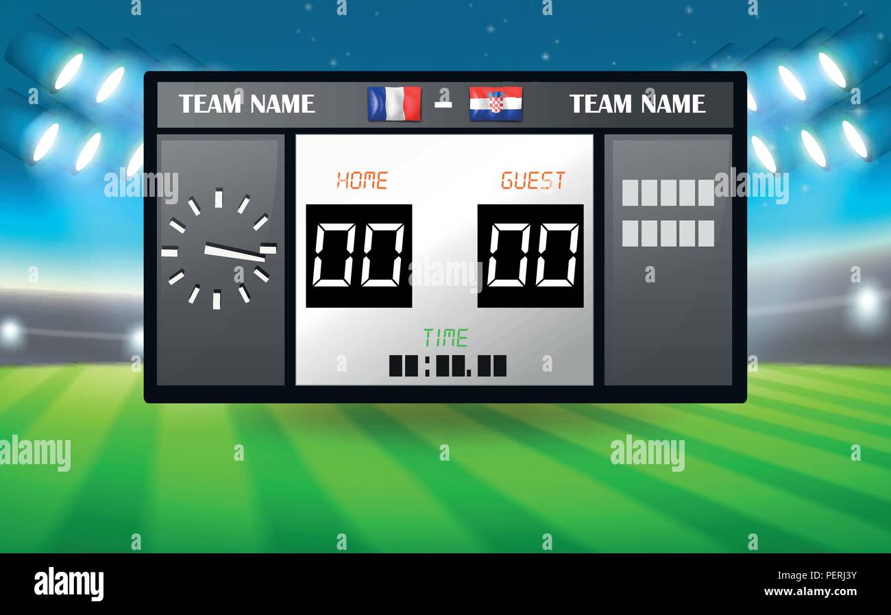 France VS Croatia scoreboard illustration Stock Vector Image & Art - Alamy