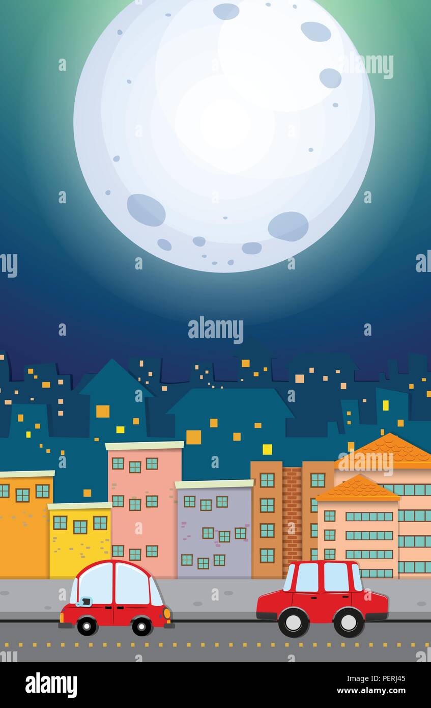 An urban night view illustration Stock Vector Image & Art - Alamy