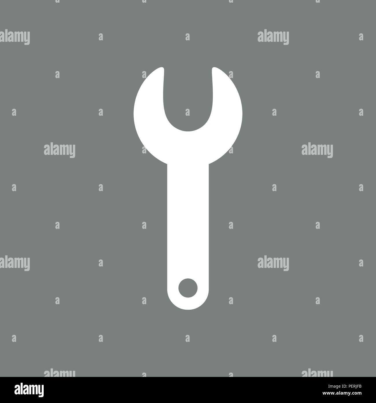 Flat vector icon concept of spanner on grey background Stock Vector ...