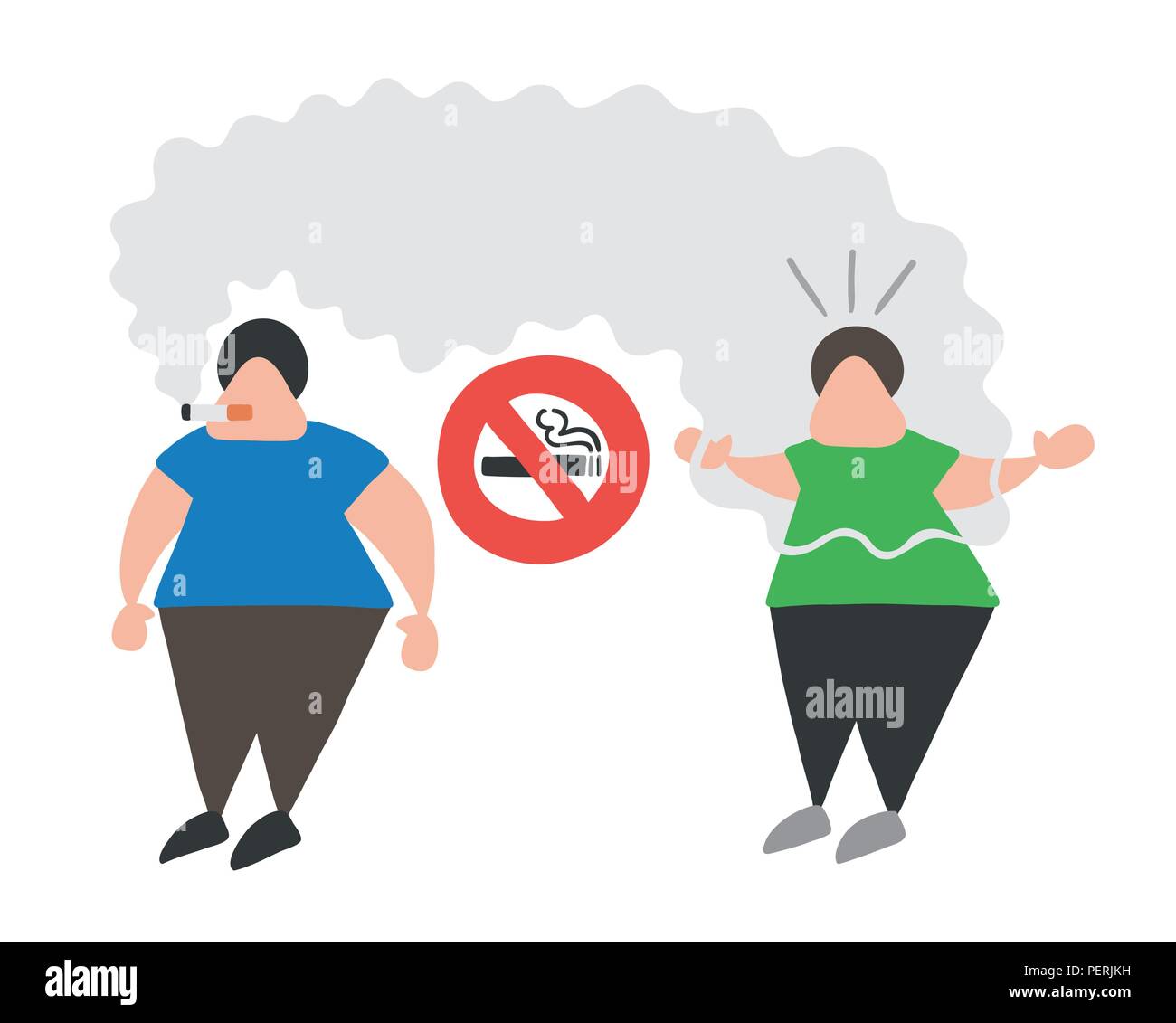 Vector illustration cartoon man character smoking cigarette where ...