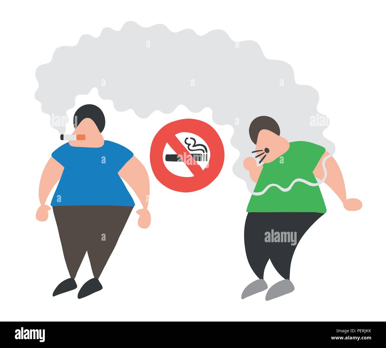 Vector illustration cartoon man character smoking cigarette where ...