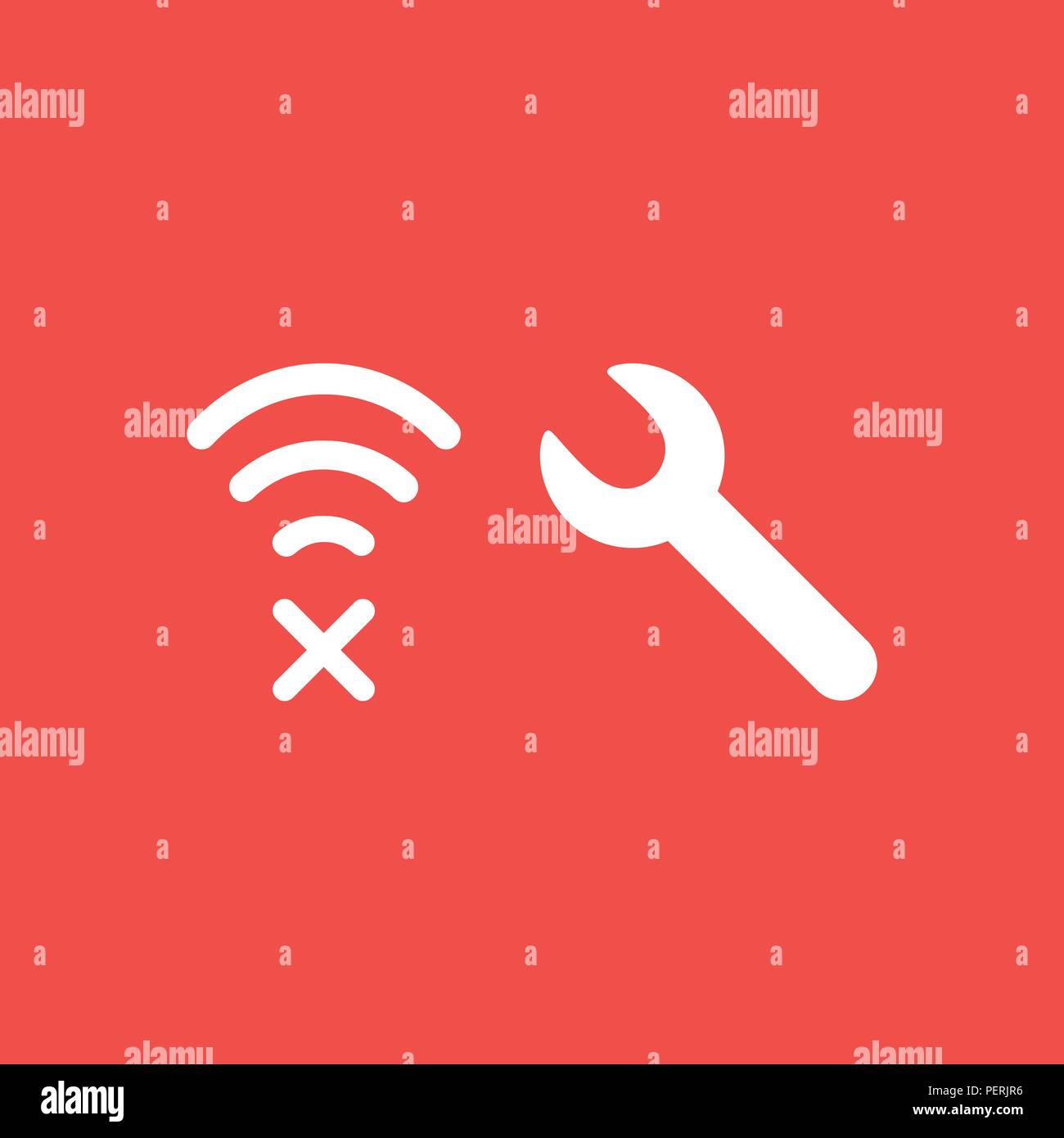 Flat vector icon concept of wireless wifi symbol with x mark and ...