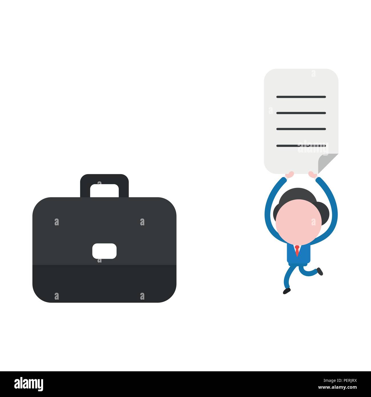 Vector illustration businessman character running and carrying written ...