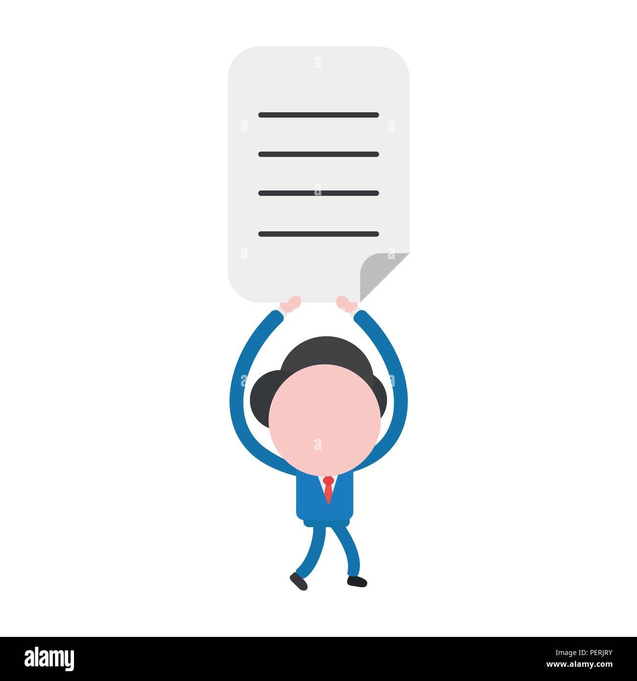 Vector illustration businessman character walking and holding up ...