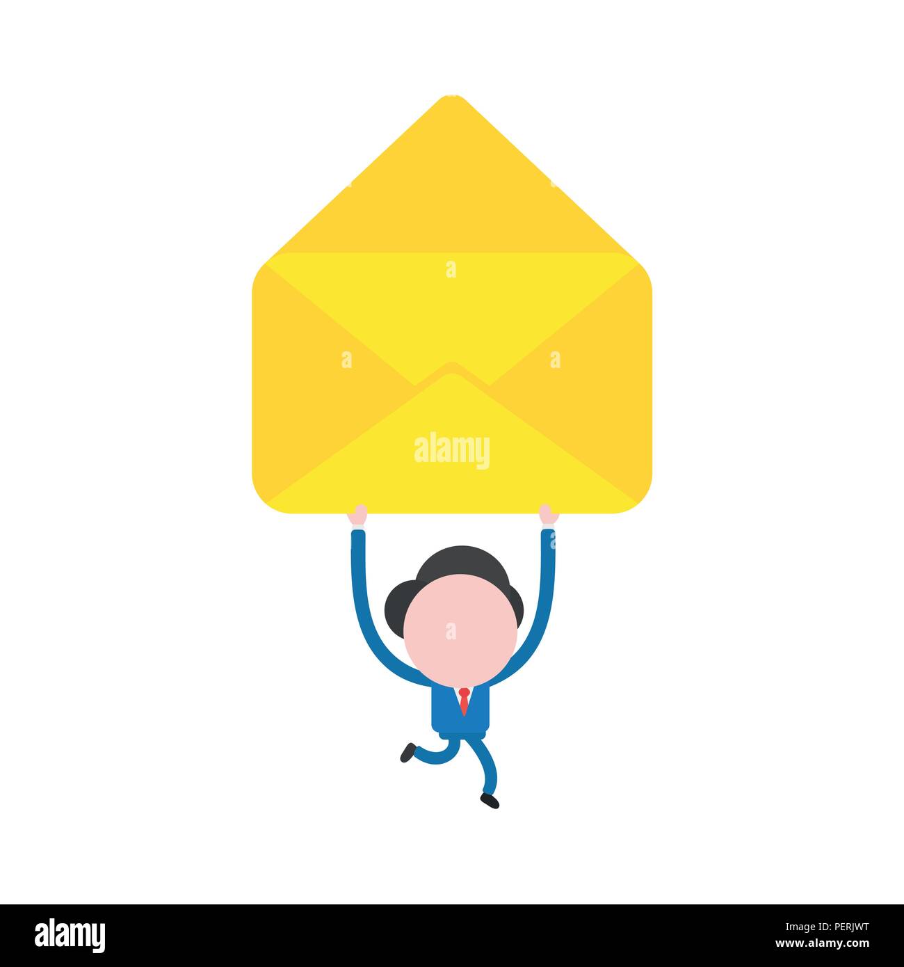 Vector illustration businessman character running and carrying empty ...