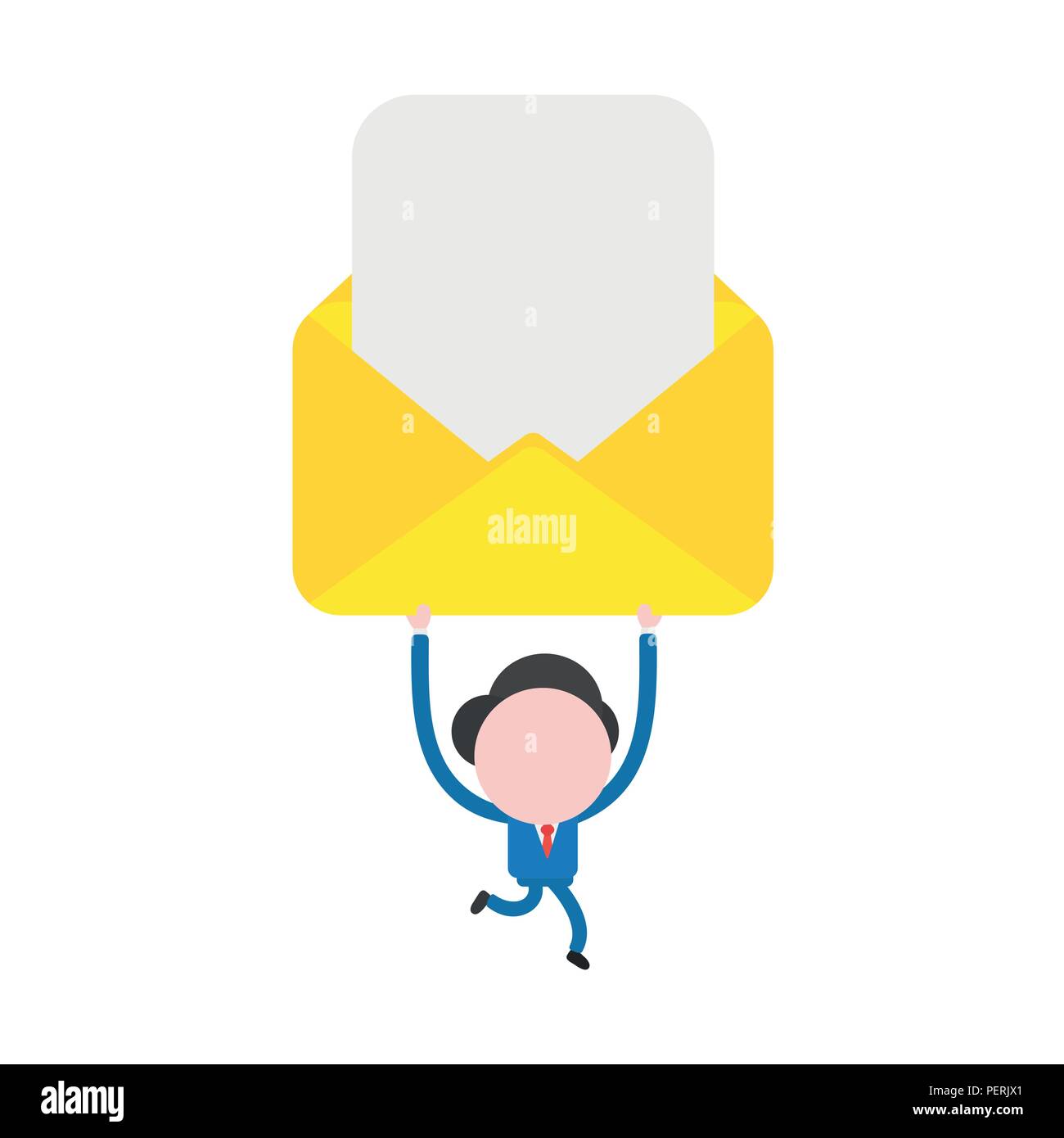 Vector illustration businessman character running and carrying open ...