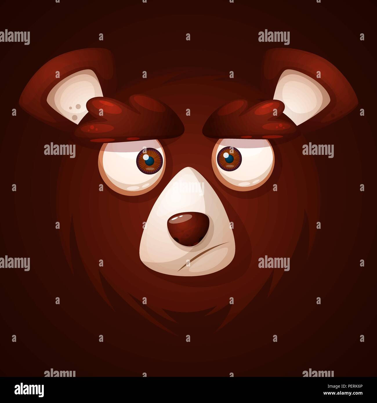 Cute, funny, crazy -cartoon face bear Stock Vector Image & Art - Alamy