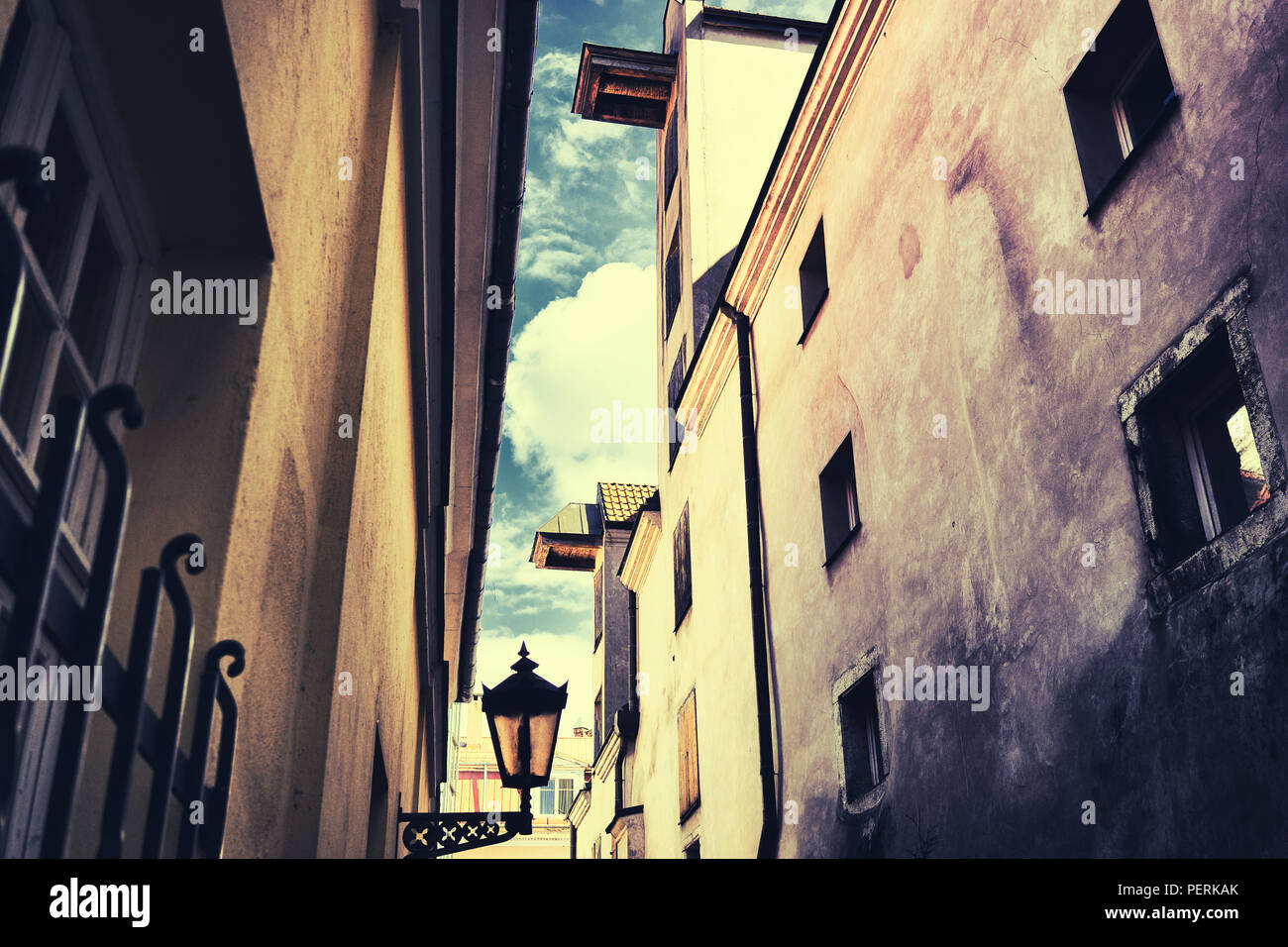 The walls and windows of old Riga. Vecriga Stock Photo - Alamy