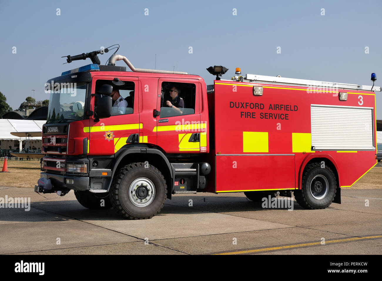 Airport and airfield fire appliance with foam cannon on roof Stock ...