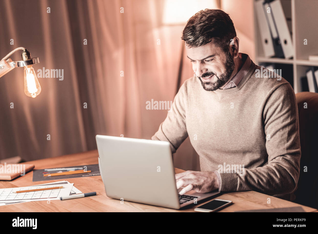Successful businessman doing a project Stock Photo - Alamy