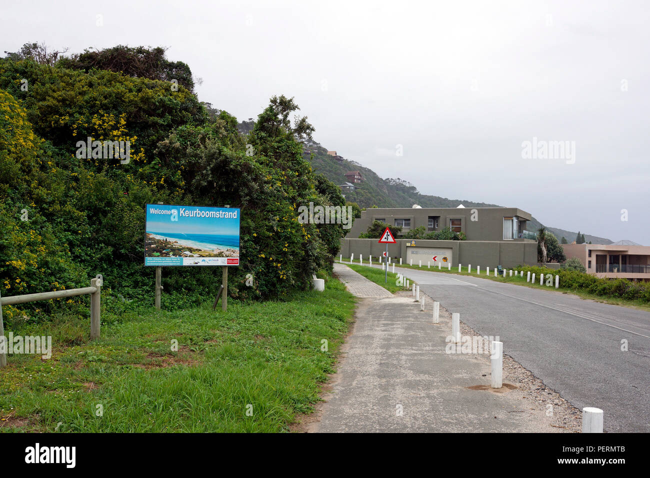 Welcome sign in the resort town Keurboomstrand near Plettenberg Bay on ...