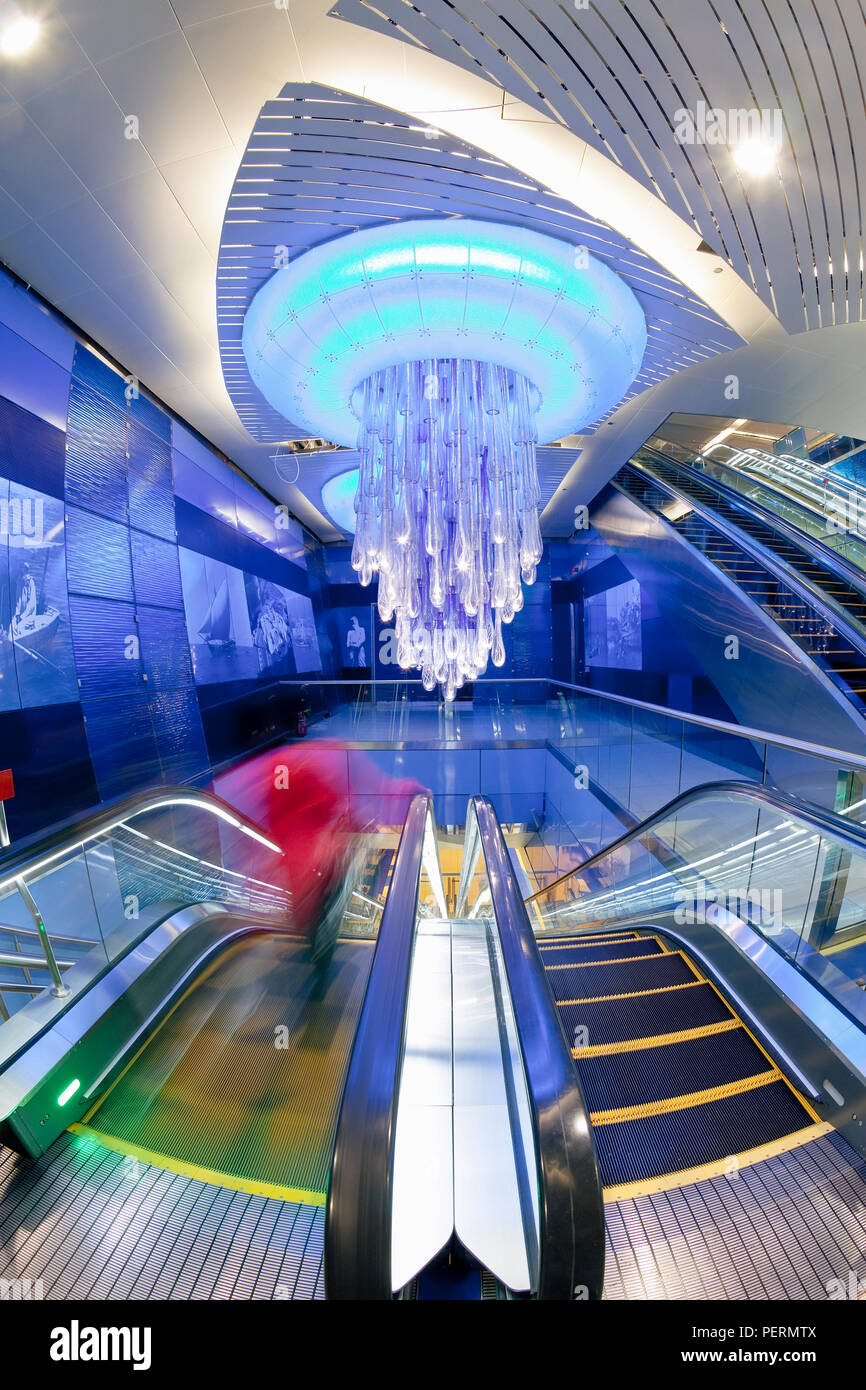 Dubai Metro station, Modern Interior Design, opened in 2010, Dubai, UAE ...