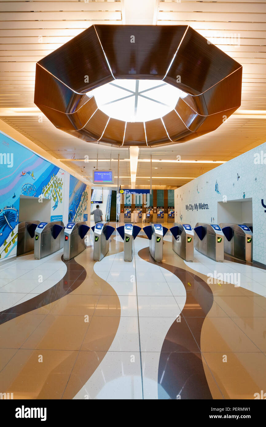 Dubai Metro station, Modern Interior Design, opened in 2010, Dubai, UAE ...