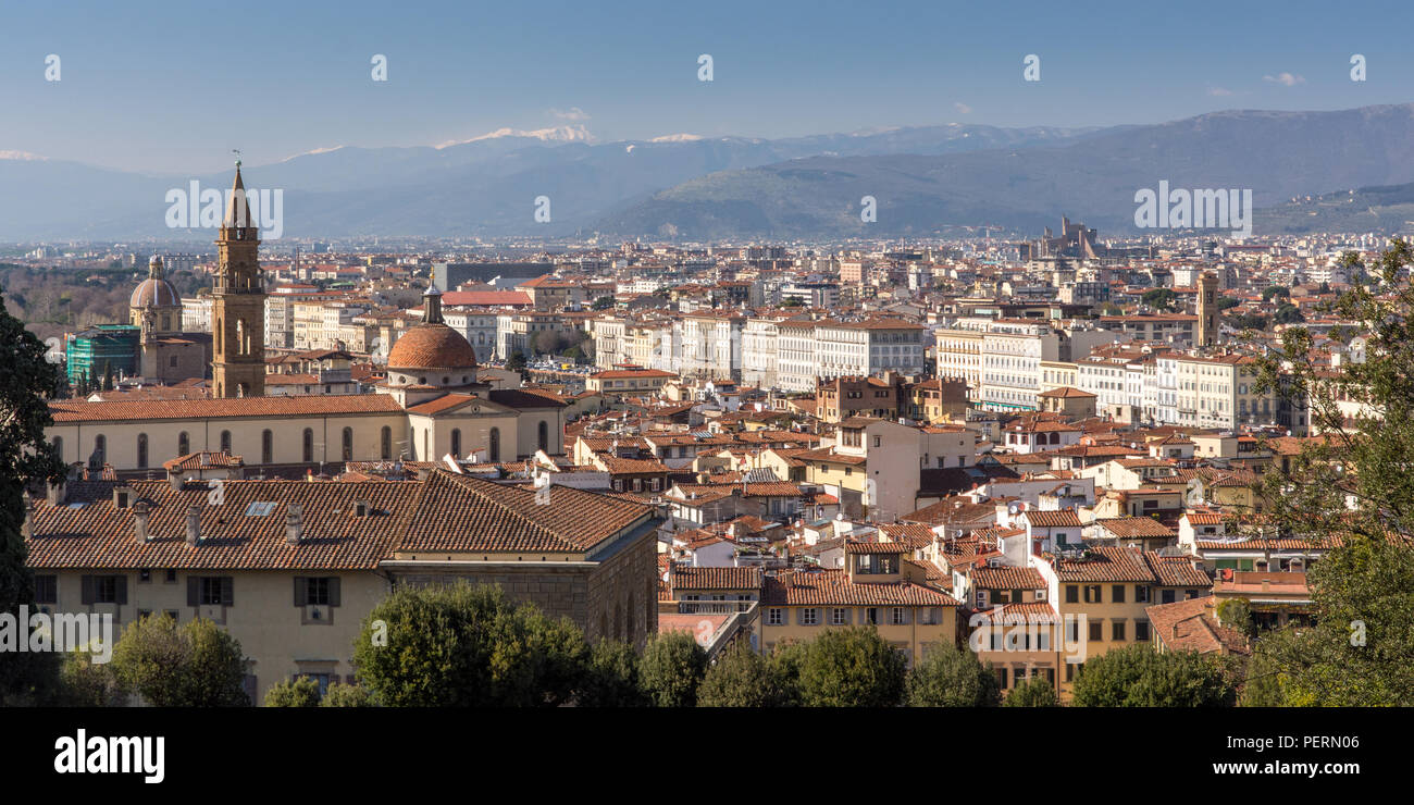 Florence, Italy - March 22, 2018: Afternoon sun illuminates the ...