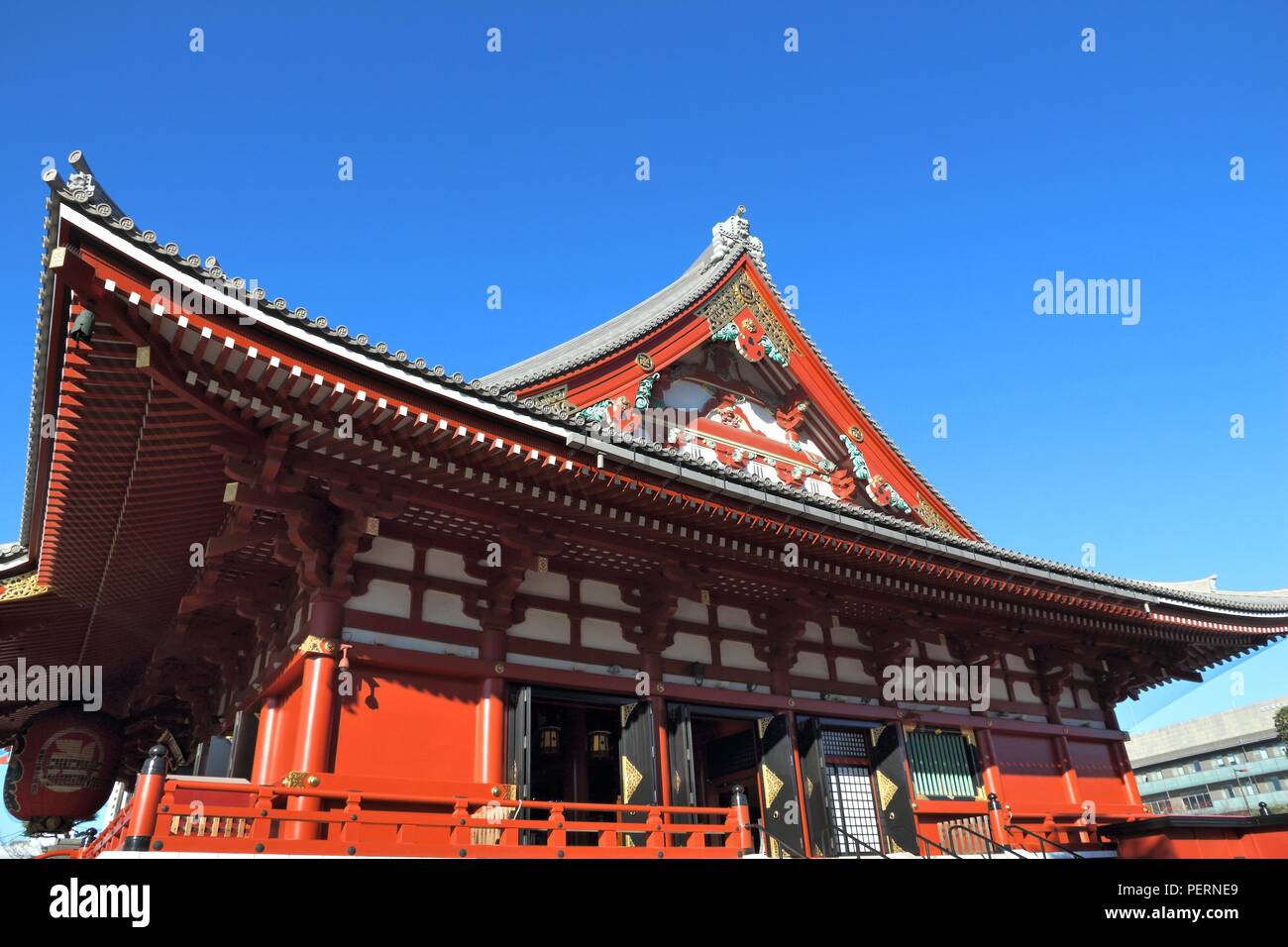 Asakusa, Tokyo - Sensoji temple. Old wooden landmark Stock Photo - Alamy