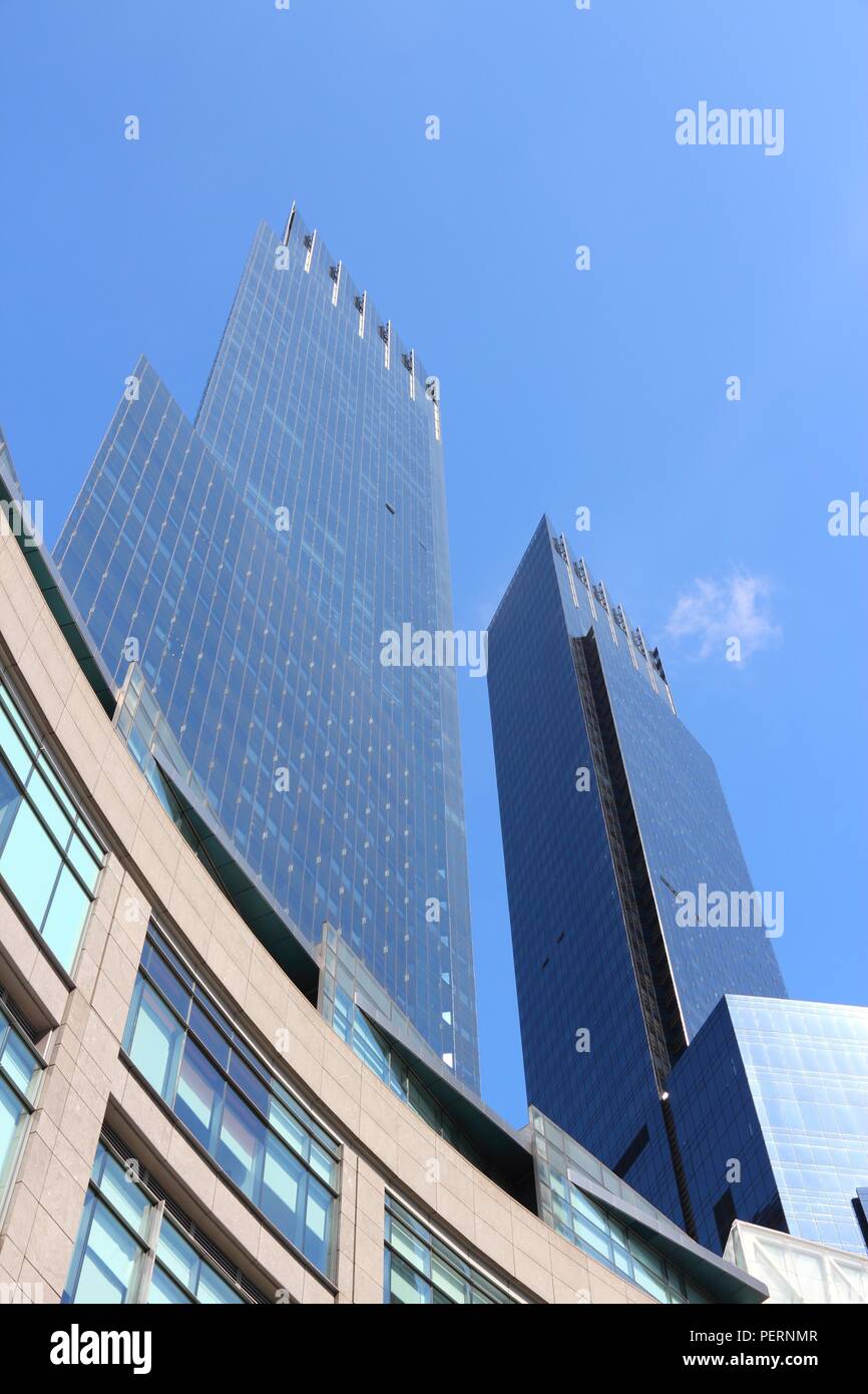 NEW YORK, USA - JULY 6, 2013: Architecture view of Columbus Circle in ...