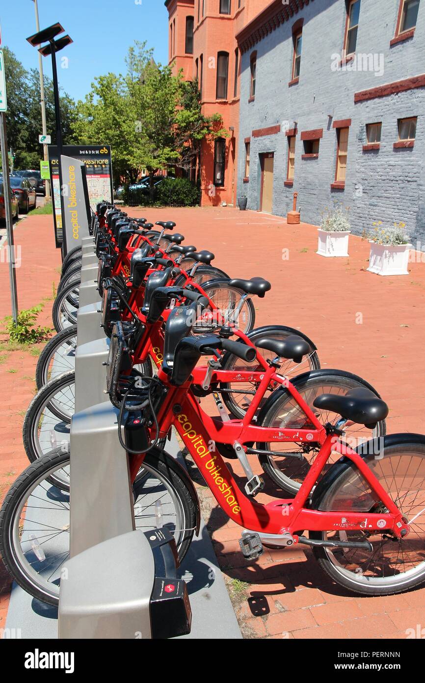 WASHINGTON, USA - JUNE 14, 2013: Bicycle sharing station of Capital ...