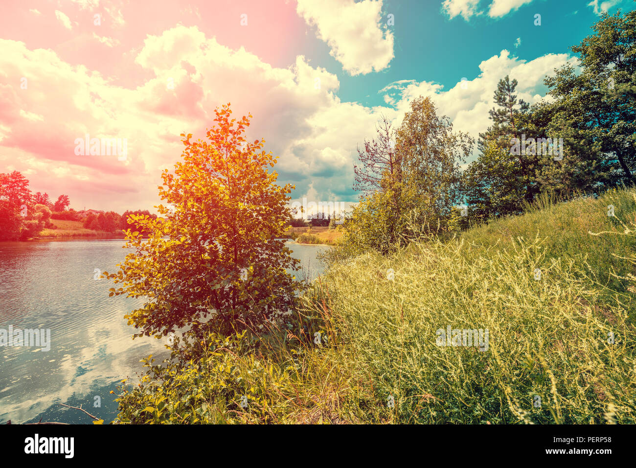 Rainforest lake view trees clouds hi-res stock photography and images ...