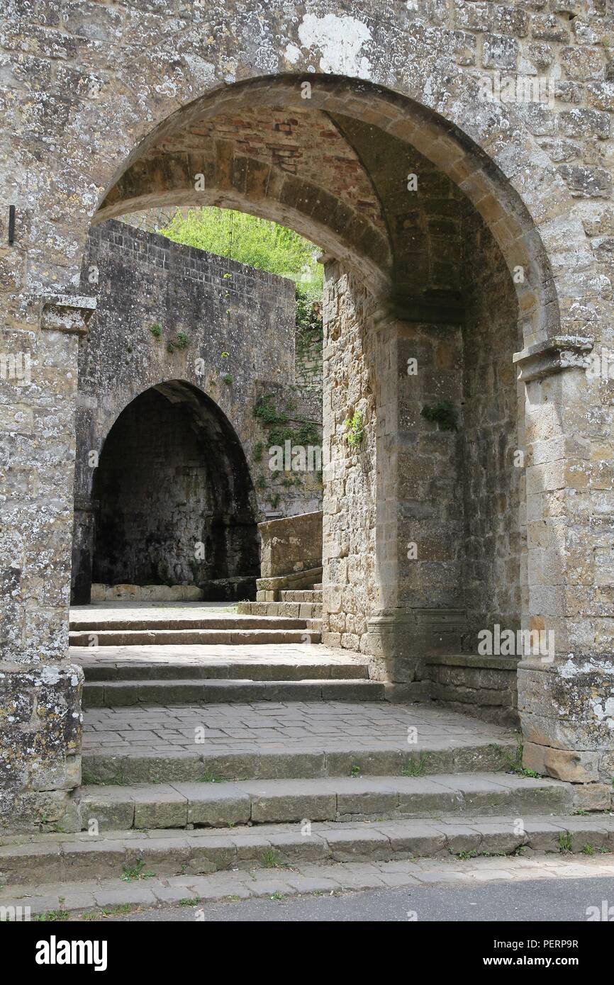 Volterra, Italy - medieval town of Tuscany. City walls gate Stock Photo ...