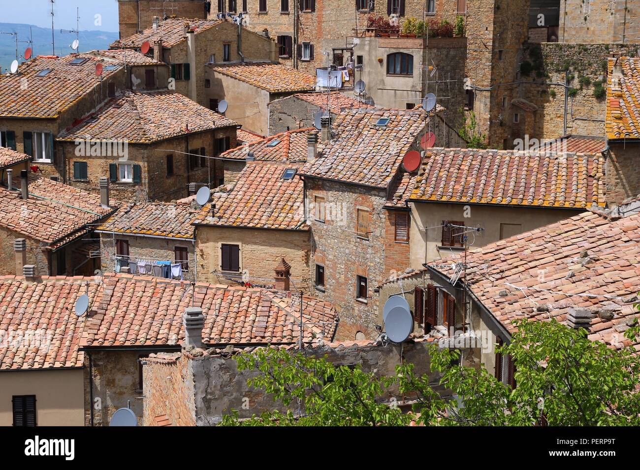 Volterra, Italy - medieval town of Tuscany. Mediterranean rooftops ...