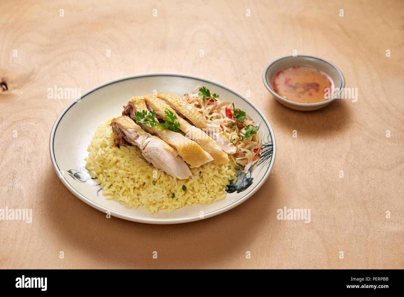 Hoi An chicken rice , Vietnam gourmet steamed chicken with rice Stock ...