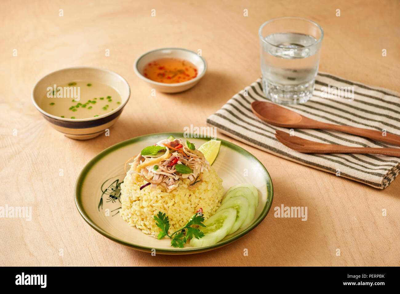 Chicken rice. Chicken rice in Hoi An, Vietnam. Hoi An, known as Faifo ...