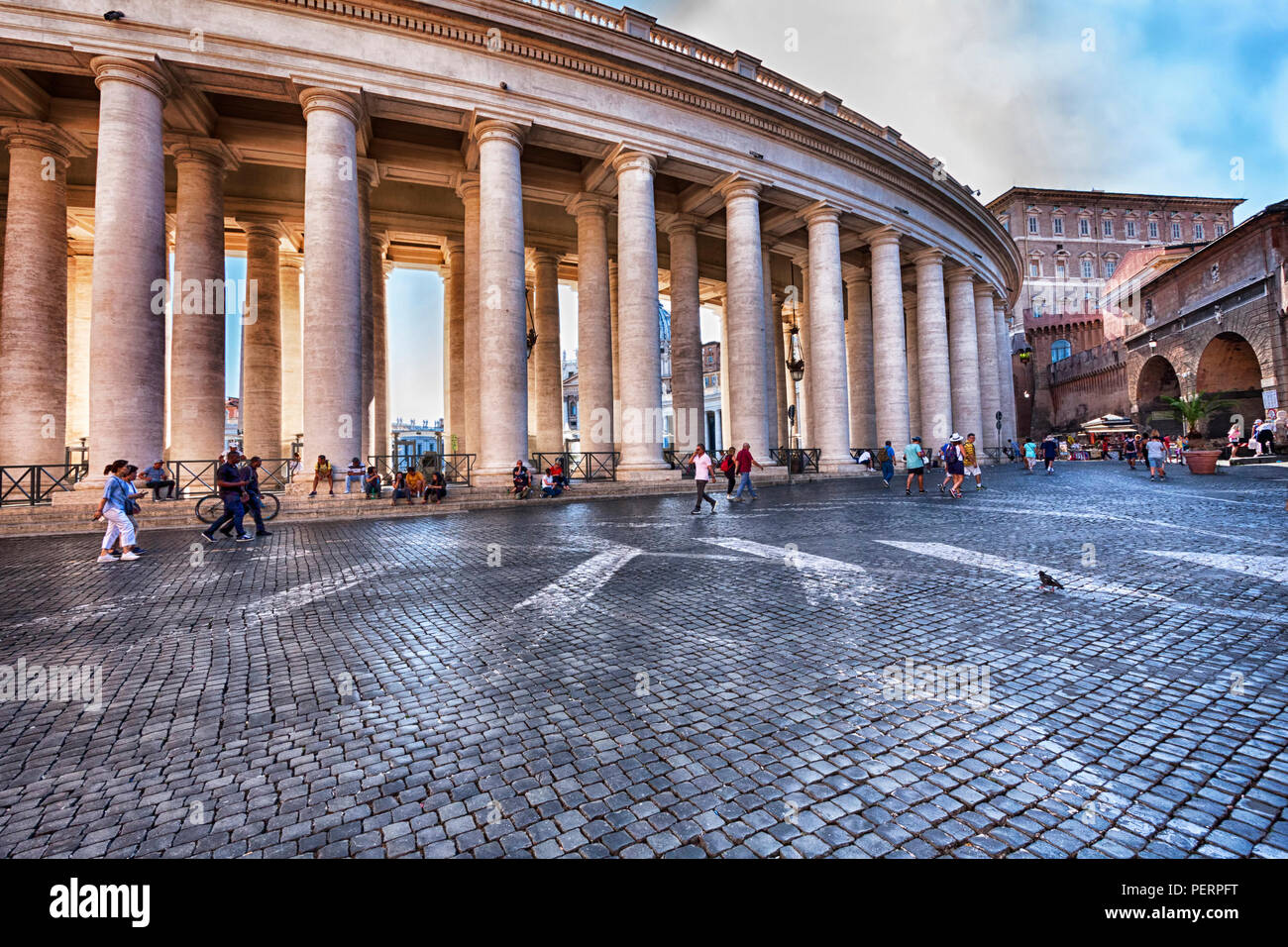Vatican City,Vatican State - July 19, 2018:Street view of the ...