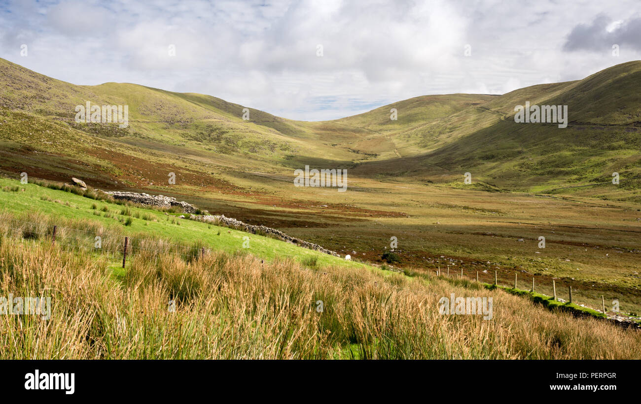 The rolling, desolate grassland landscape of Conor Hill and mountain ...