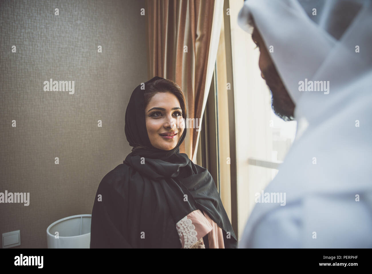 Arabic couple lifestyle moments at home Stock Photo - Alamy