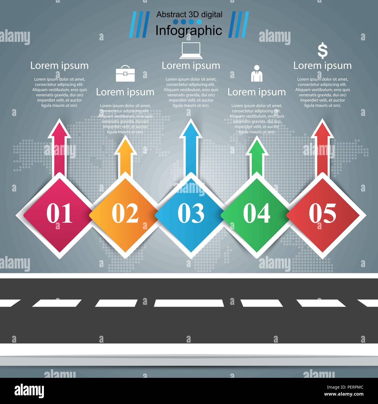 Road, business infographic. Five items Stock Vector Image & Art - Alamy