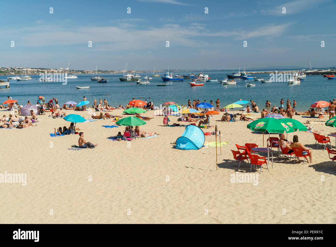 CASCAIS, PORTUGAL - AUGUST 25, 2017: Tourists Having Fun In Water ...