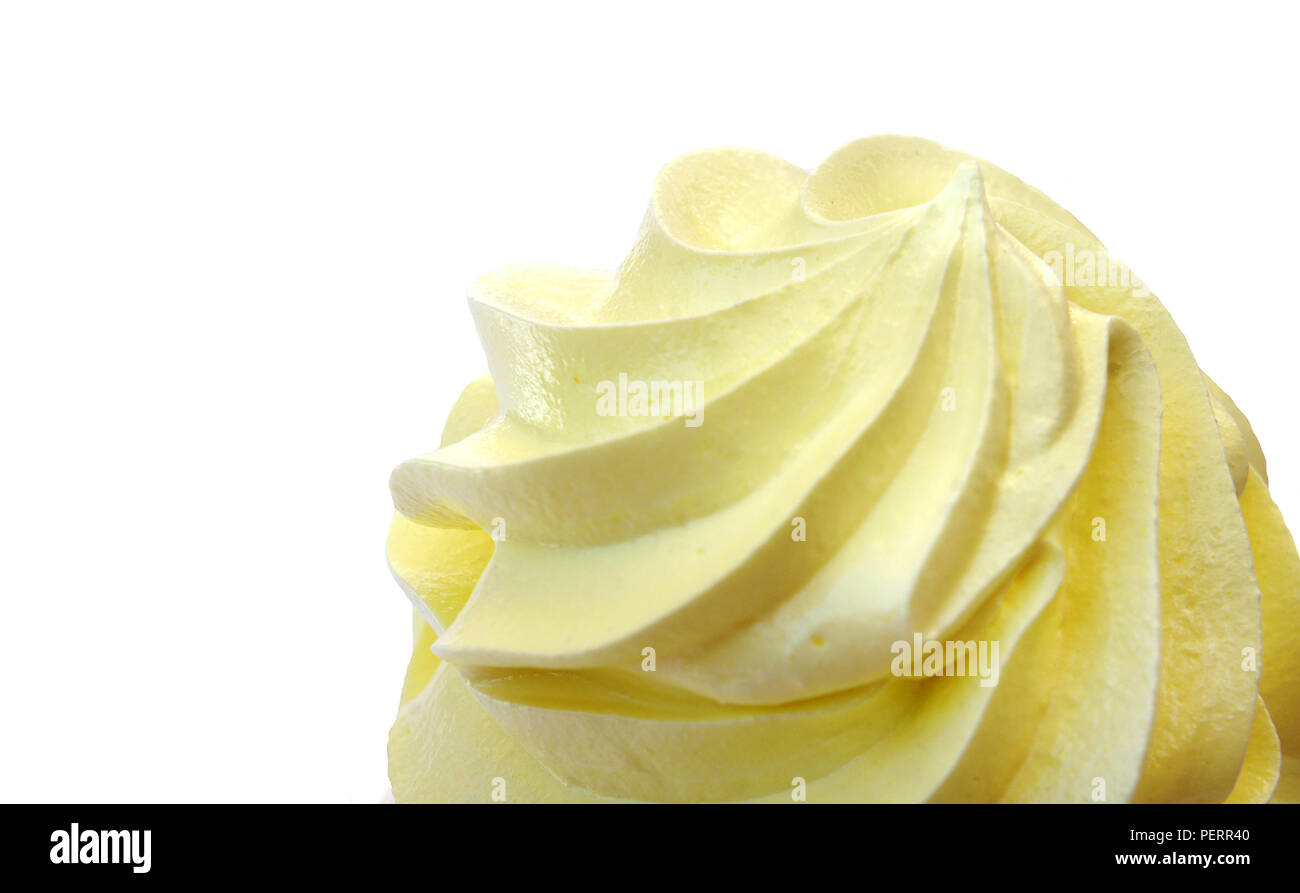 cream cake, isolated top of cream yellow, whipped cream Stock Photo - Alamy