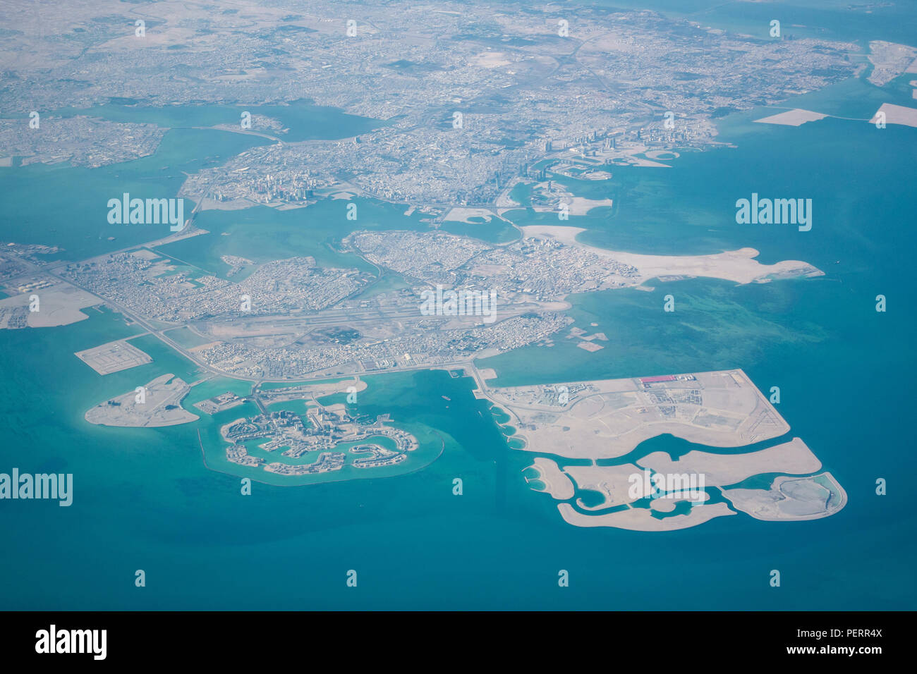 High altitude aerial view of the north part of Bahrain Stock Photo - Alamy
