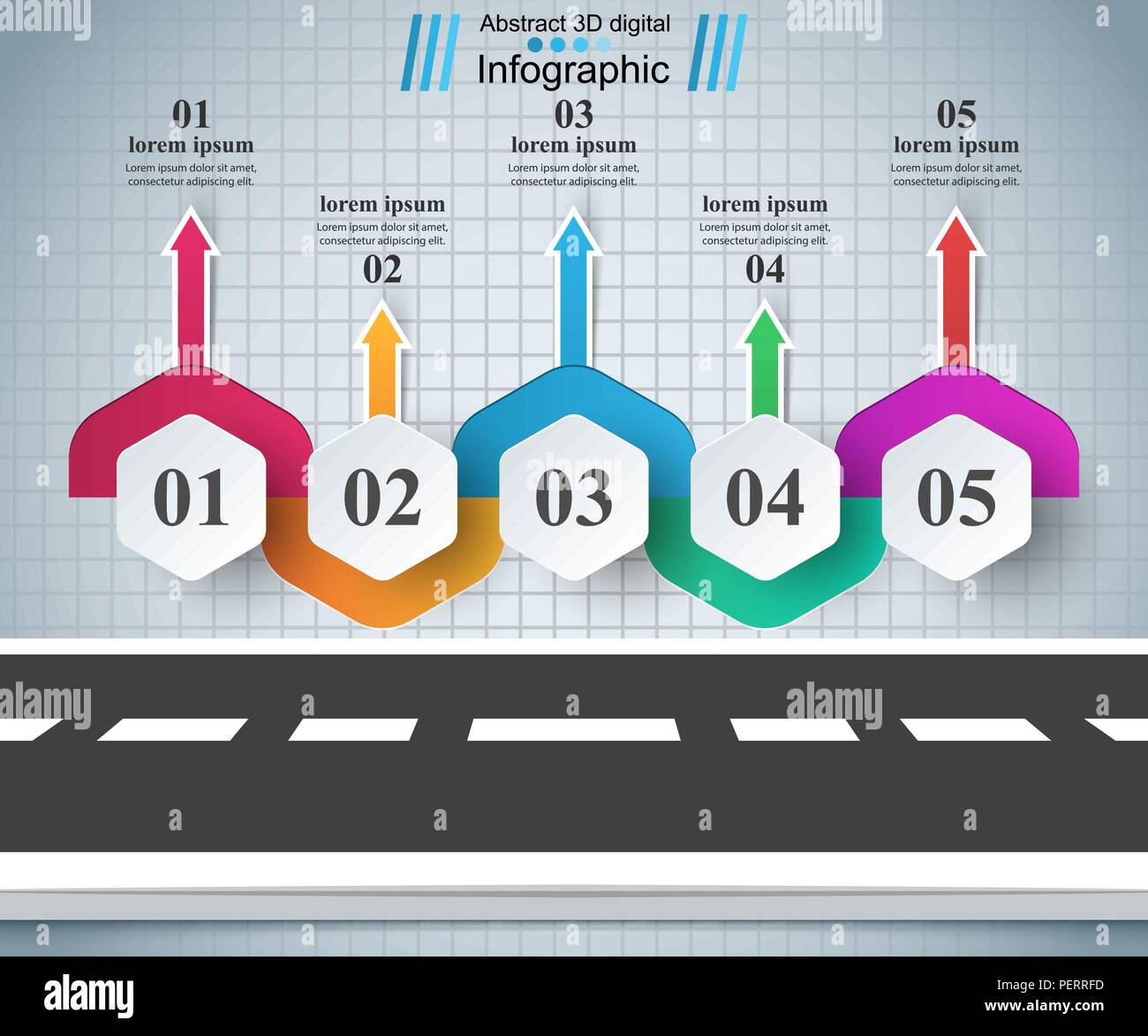 Road infographic design template and marketing icons Stock Vector Image ...