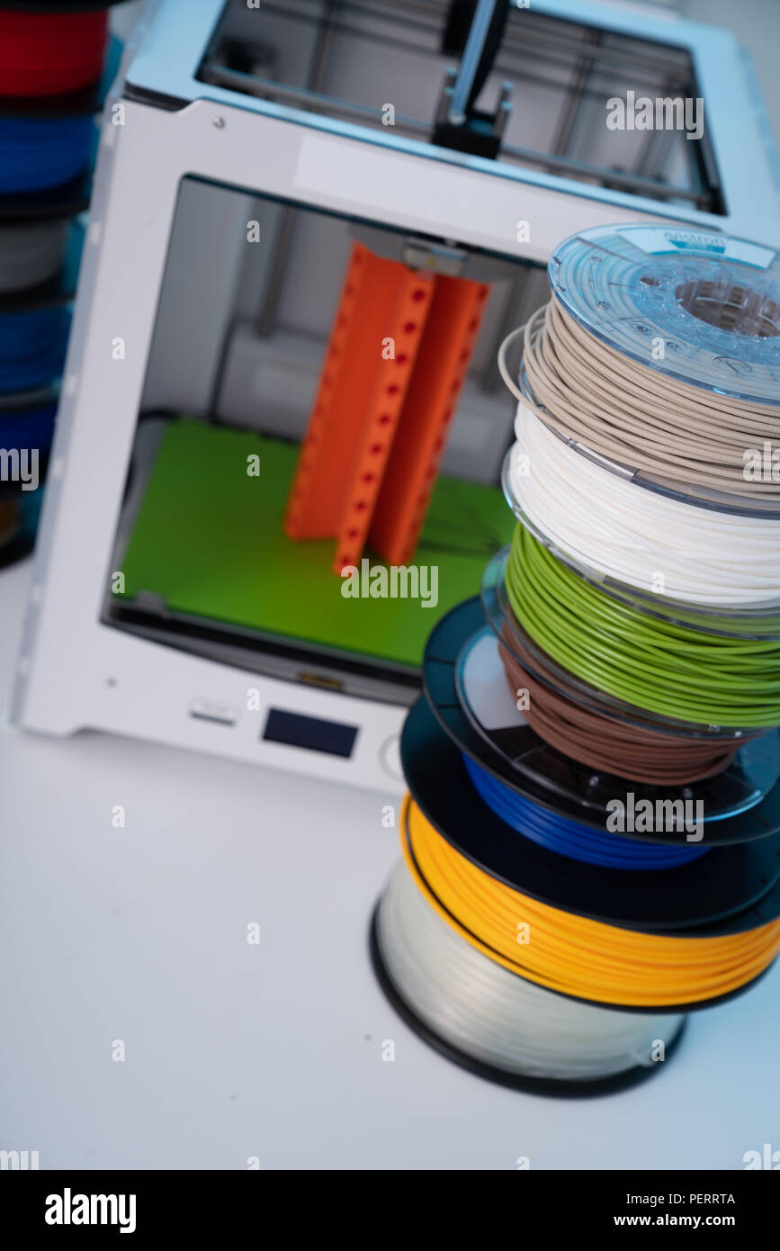 color plastic PLA and ABS filament for printing on a 3D printer Stock ...