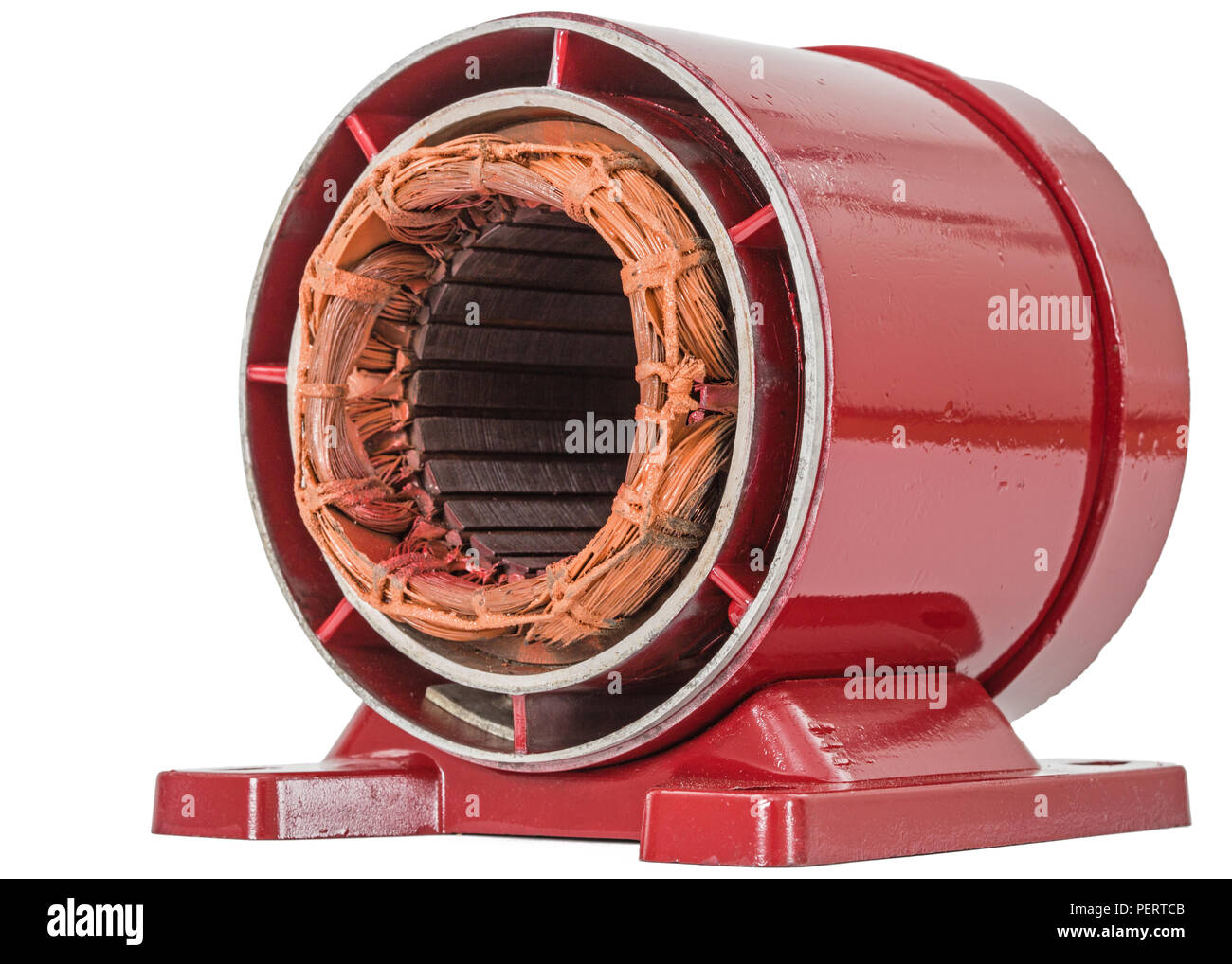 Stator of electric motor, isolated on white background Stock Photo - Alamy