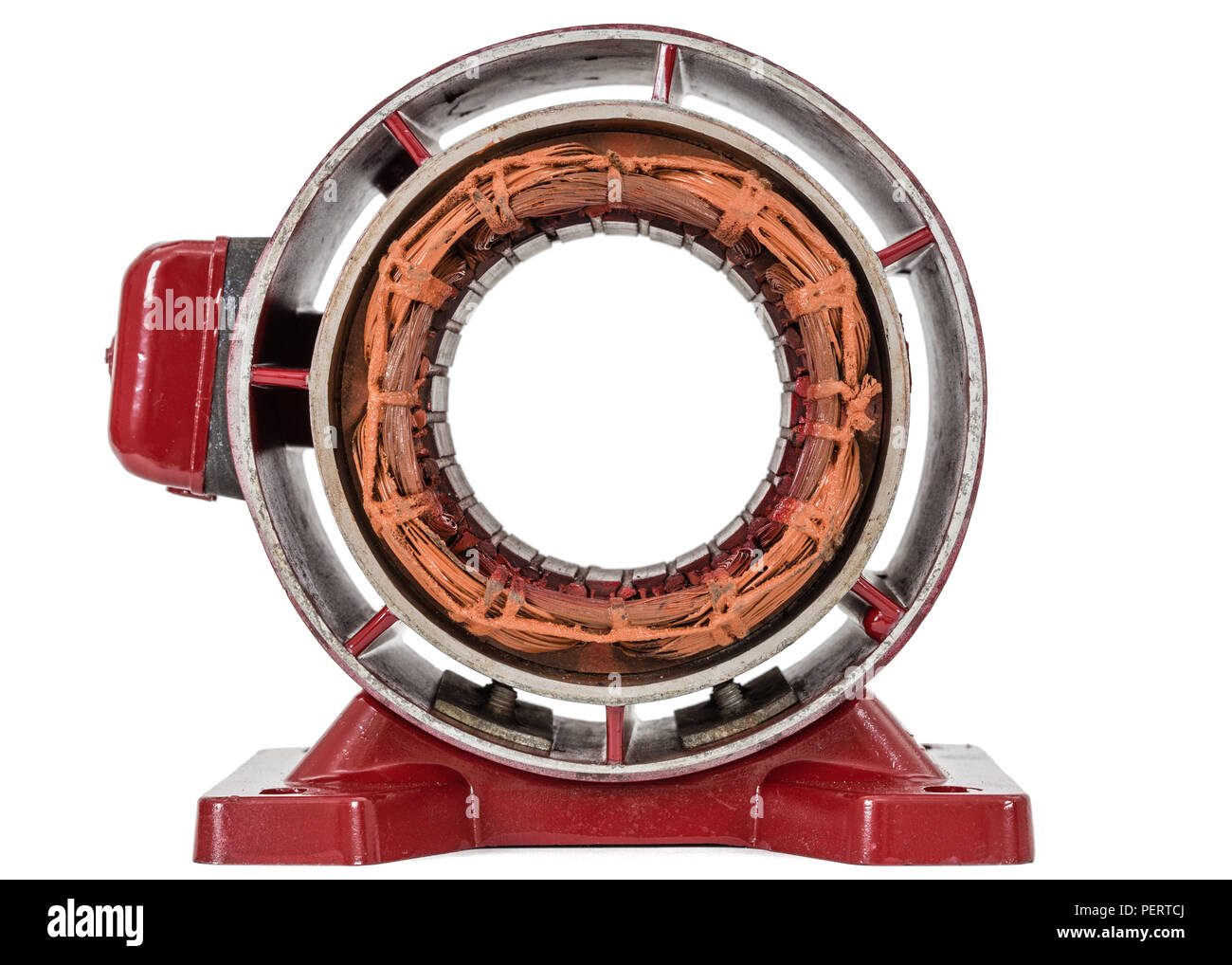 Stator of electric motor, isolated on white background Stock Photo - Alamy