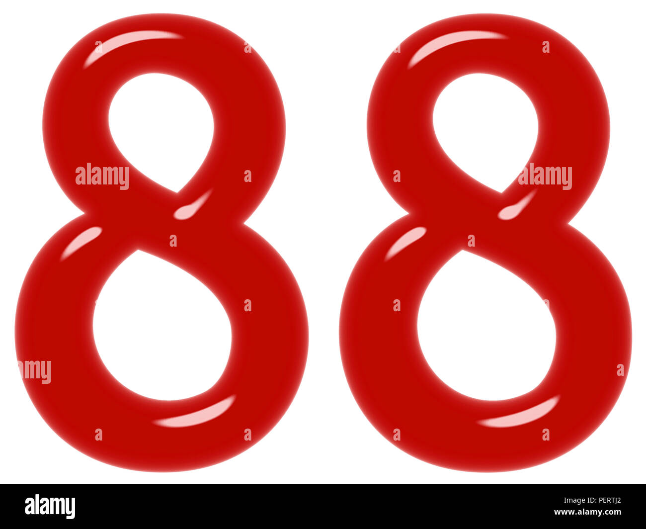 Numeral 88, eighty eight, isolated on white background, 3d render Stock ...