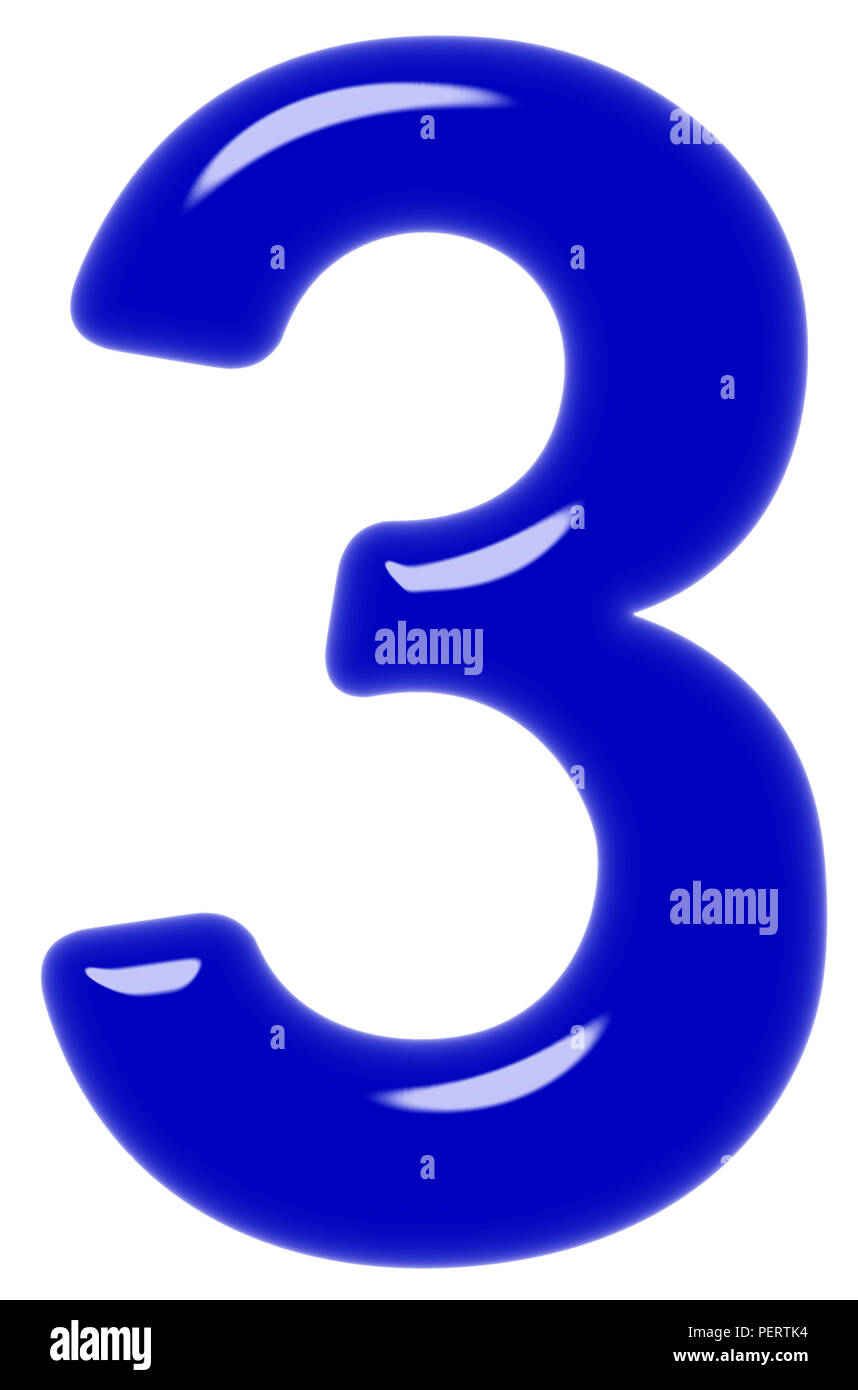 Numeral 3, three, isolated on white background, 3d render Stock Photo ...
