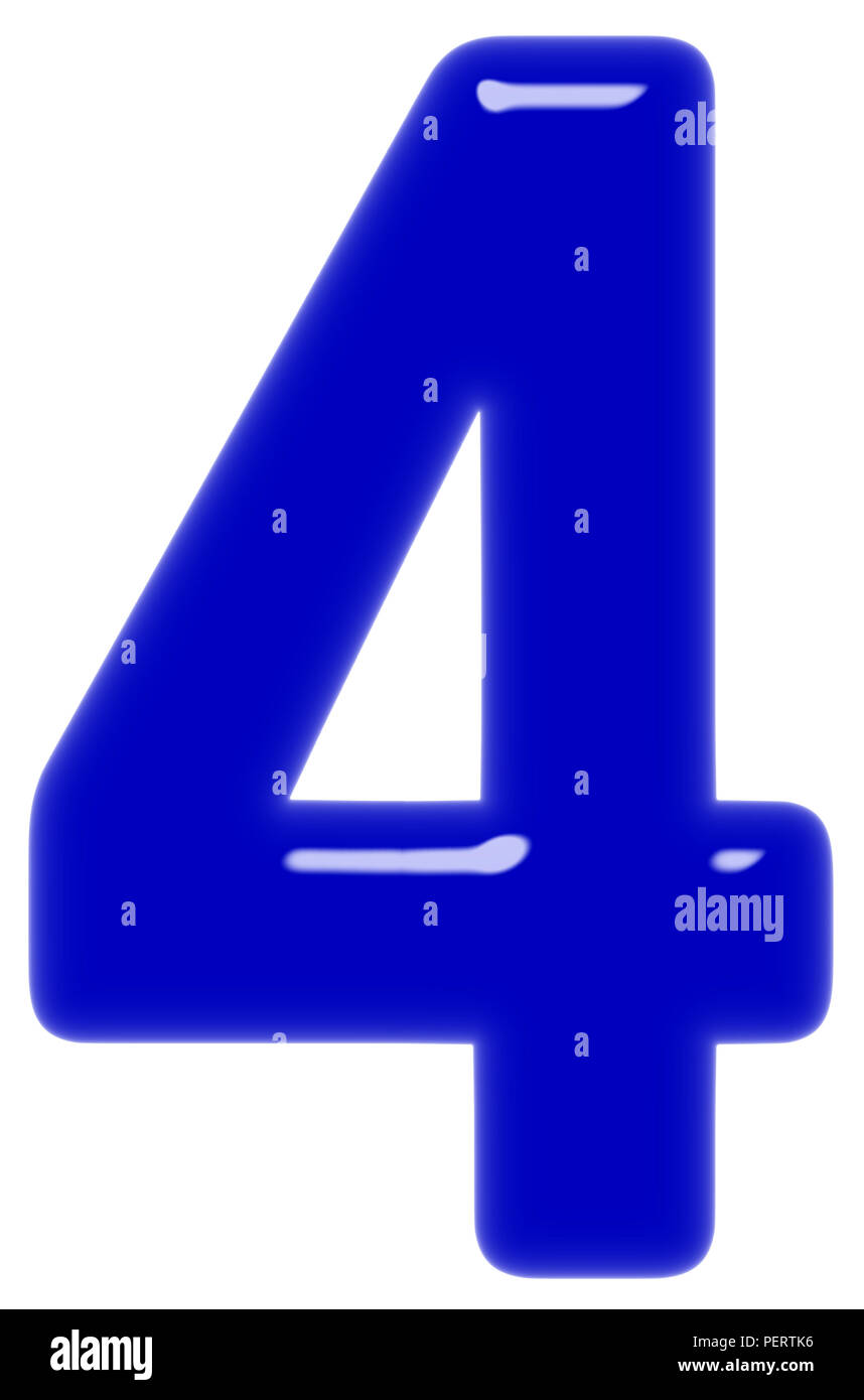 Numeral 4, four, isolated on white background, 3d render Stock Photo ...
