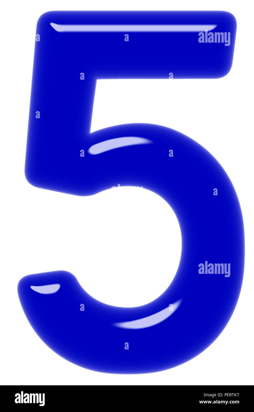 Numeral 5, five, isolated on white background, 3d render Stock Photo ...