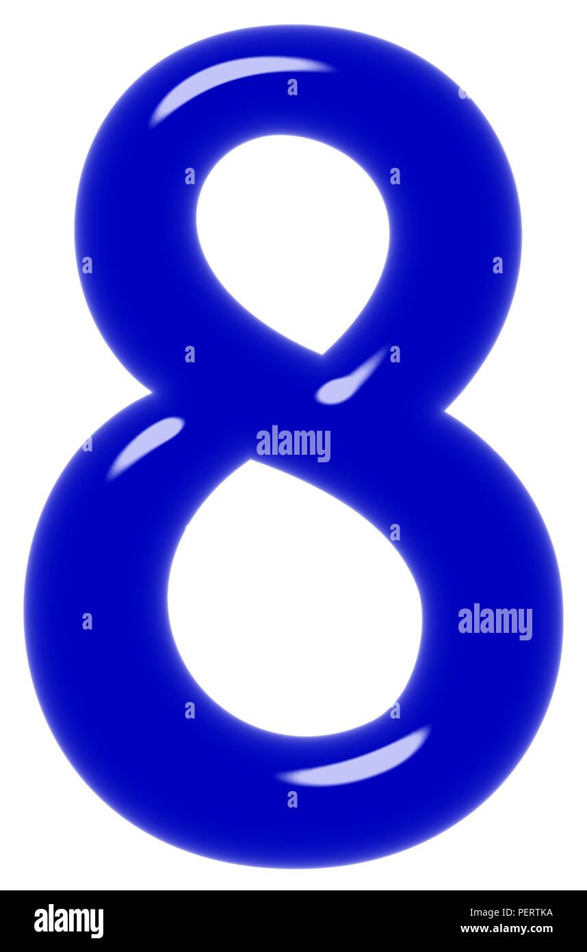 Numeral 8, eight, isolated on white background, 3d render Stock Photo ...