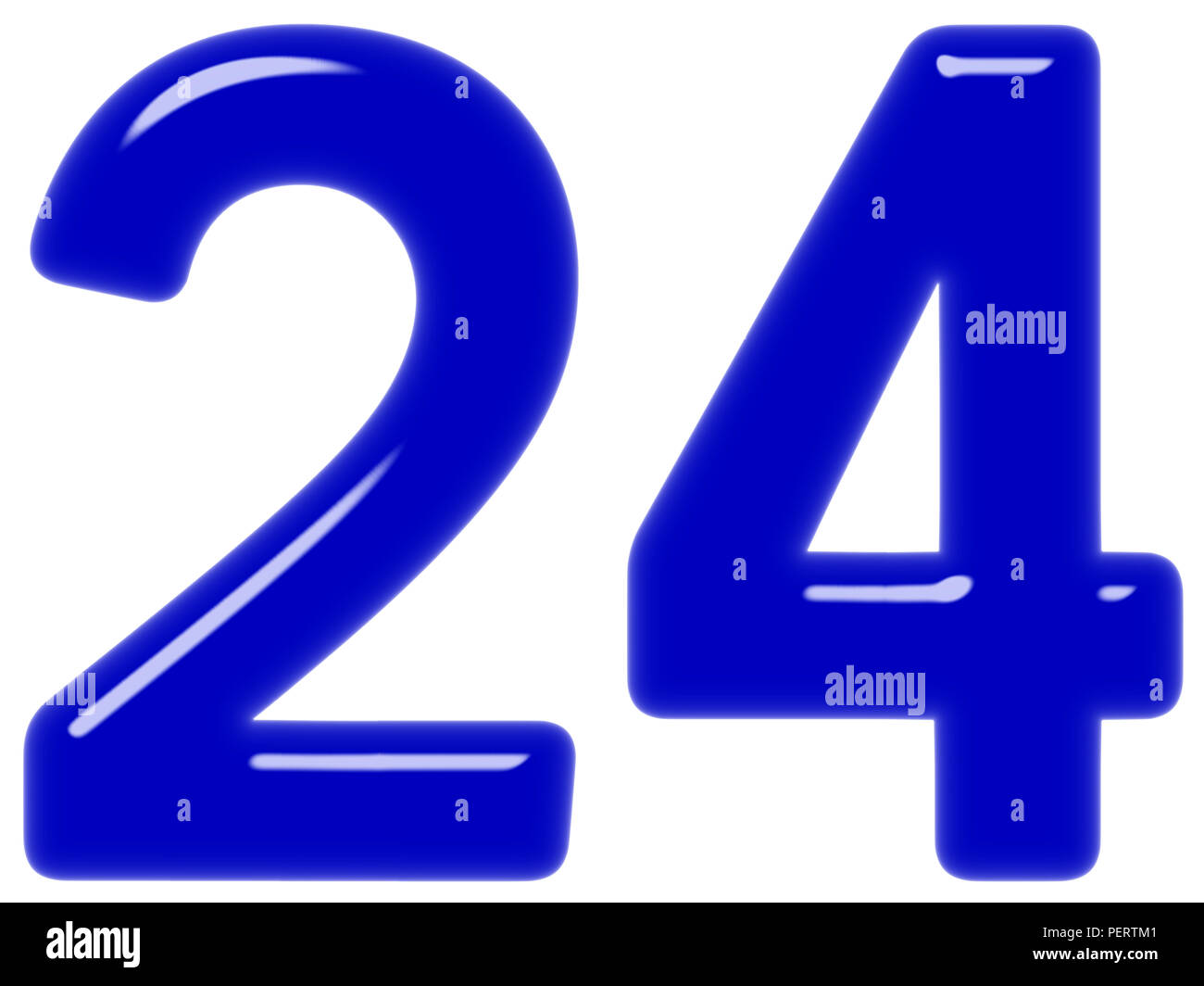 Numeral 24, twenty four, isolated on white background, 3d render Stock ...